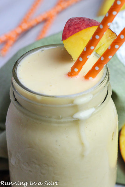 Healthy Peach Smoothie - Peaches & Cream « Running in a Skirt