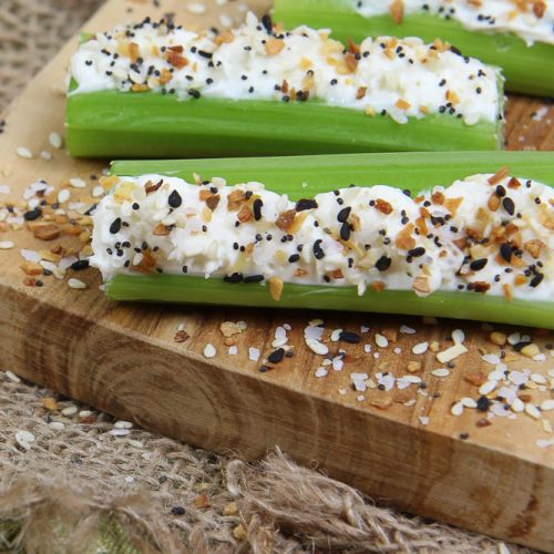 Everything Bagel Stuffed Celery « Running in a Skirt