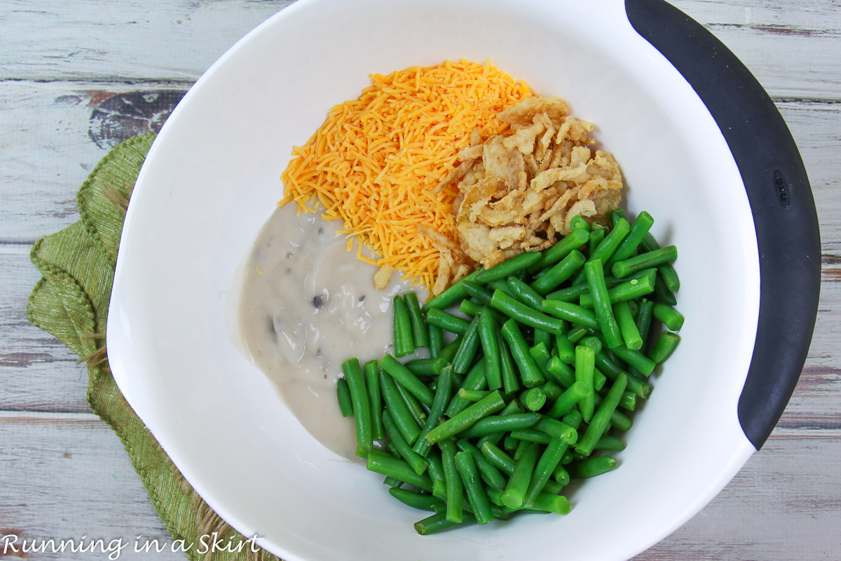 Cheesy Green Bean Casserole with Fresh Green Beans « Running in a Skirt