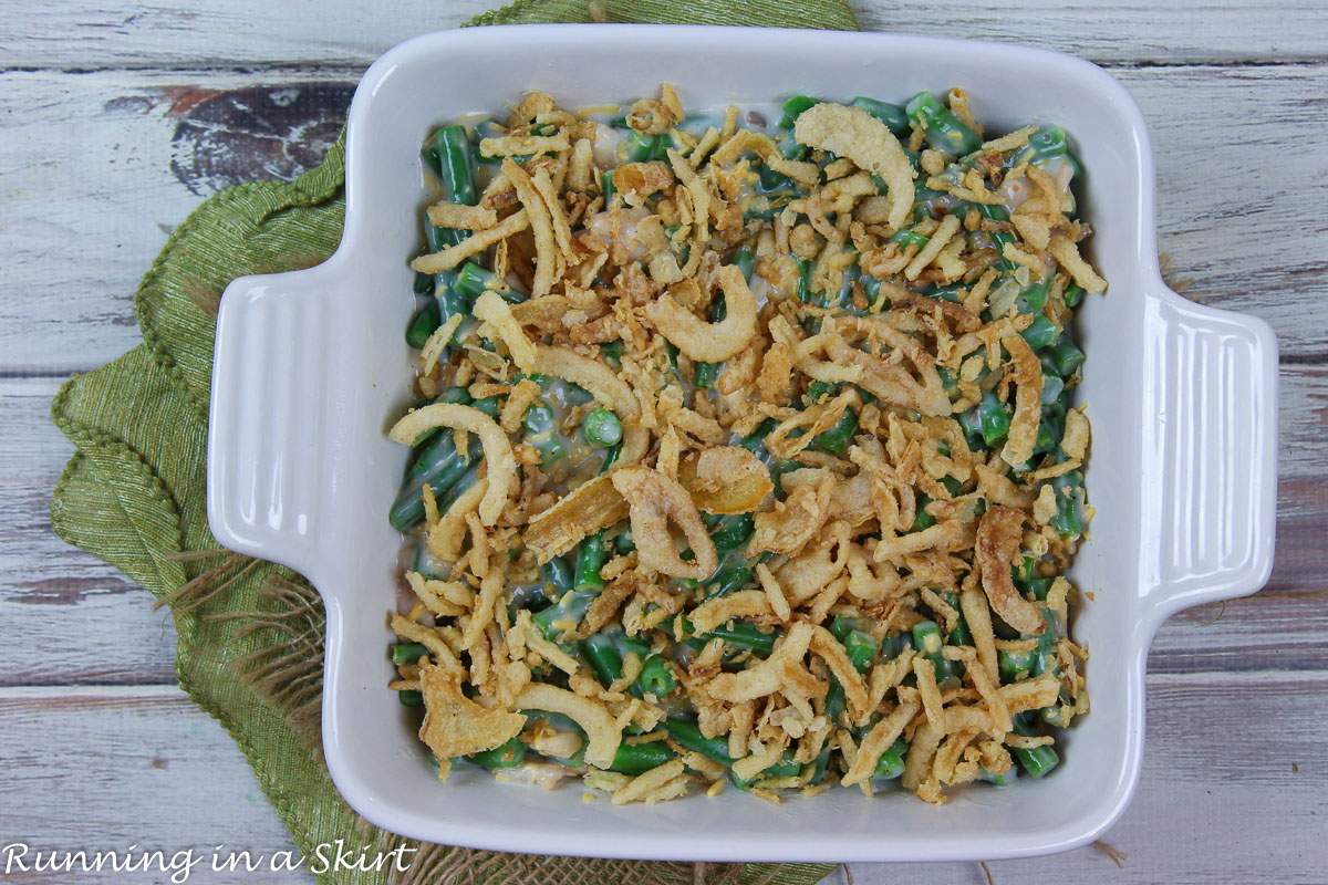 Cheesy Green Bean Casserole with Fresh Green Beans « Running in a Skirt