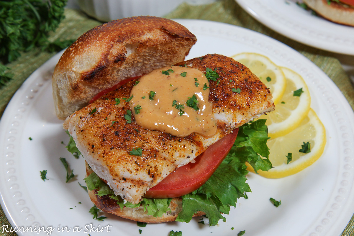 Blackened Grouper Sandwich with Cajun Remoulade « Running in a Skirt
