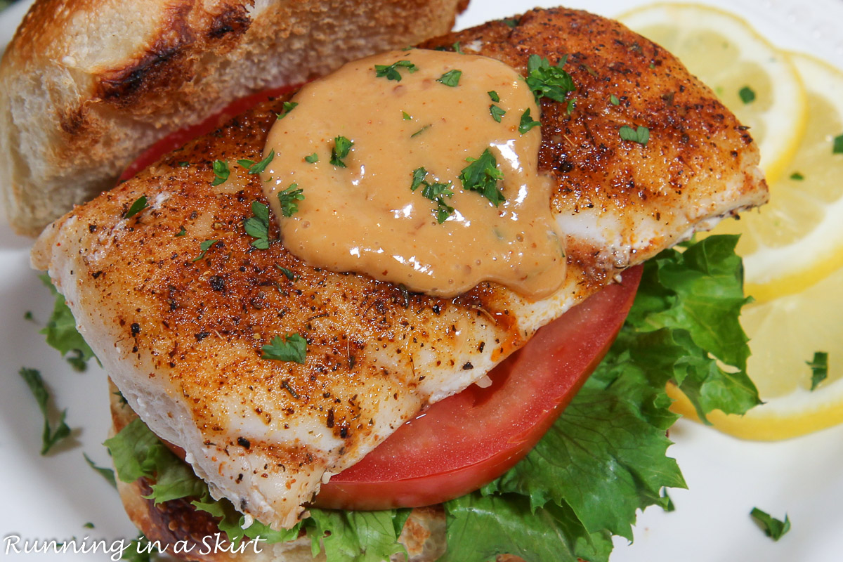 Blackened Grouper Sandwich with Cajun Remoulade « Running in a Skirt