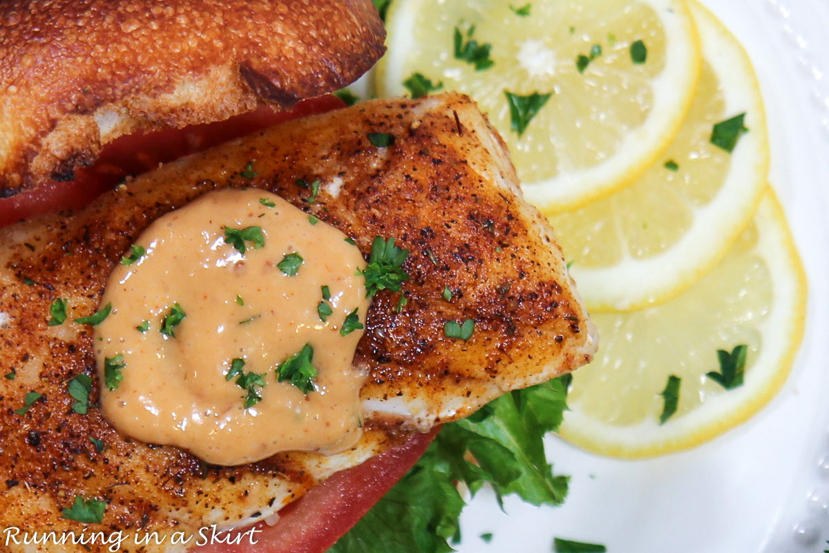 Blackened Grouper Sandwich with Cajun Remoulade « Running in a Skirt